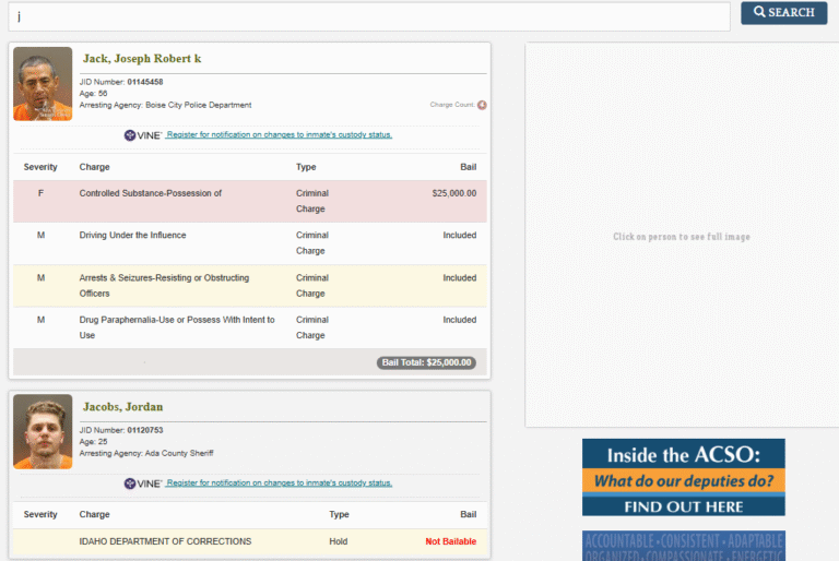 Boise Id Jail Roster - Search Current Inmates July 2025